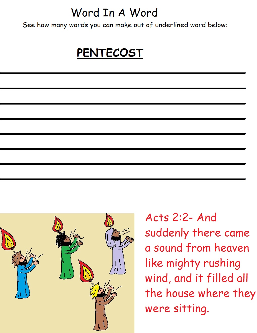 Pentecost Sunday School Lesson
